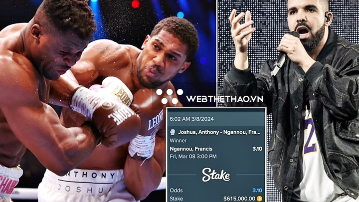 Anthony Joshua đấm knock-out Francis Ngannou khiến rapper Drake mất cả ...