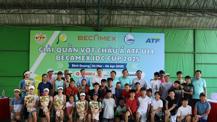 13 quốc gia tranh tài ở Giải Quần Vợt Châu Á ATF U14 Becamex IDC Cup 2025