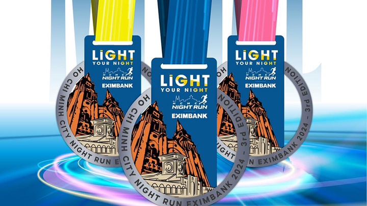 Huy chương hoàn thành của giải chạy đêm Ho Chi Minh City Night Run ...